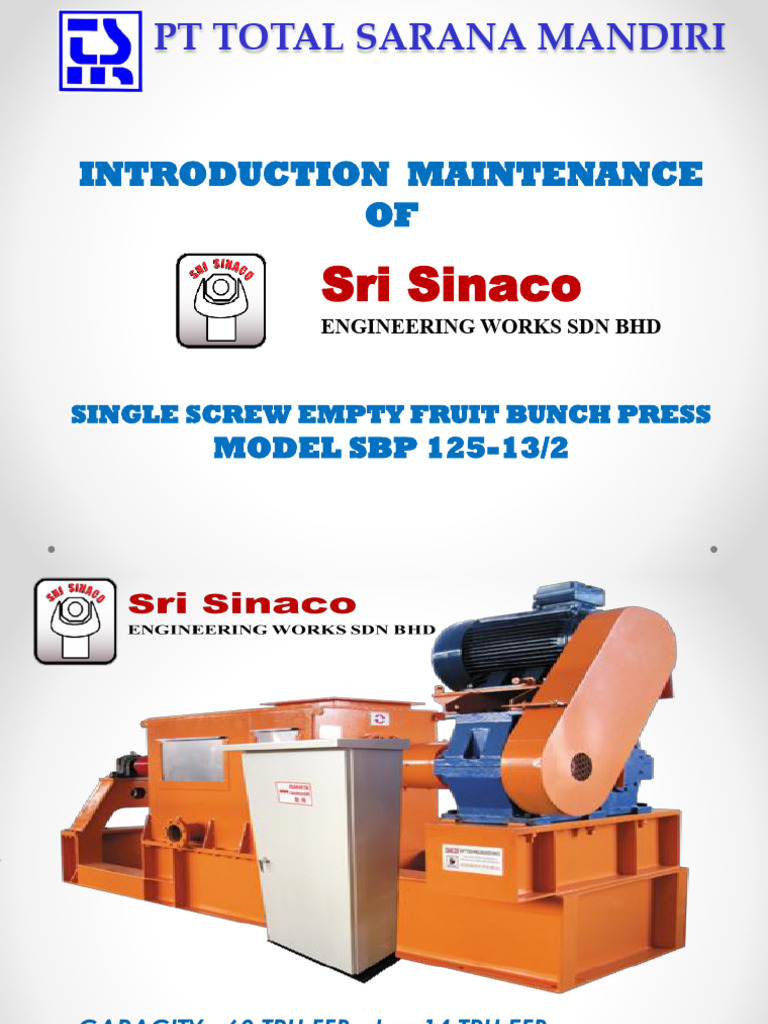 Maintenance Kontrak Efb Sinaco - 2025 | PDF | Mechanical Engineering ...