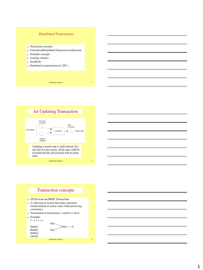 An Updating Transaction: Distributed Transactions | PDF | Database ...