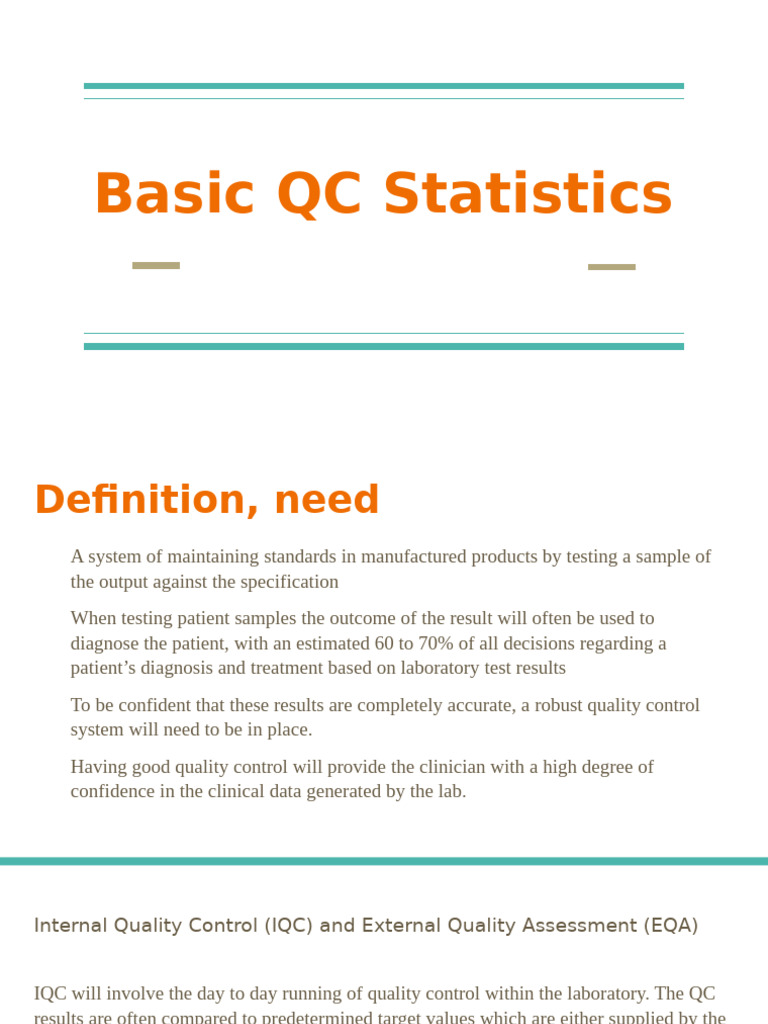 QC-basics For Dept of Biochemistry Lab | PDF | Coefficient Of Variation ...