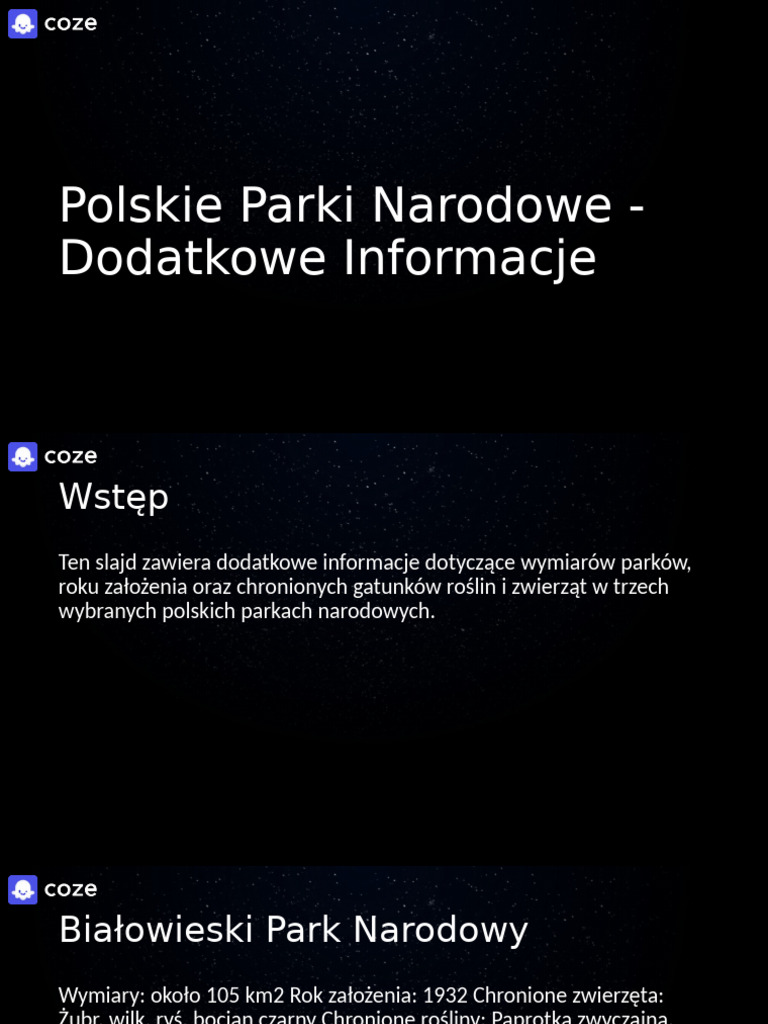 Polskie Parki Narodowe - Dodatkowe Informacje | PDF