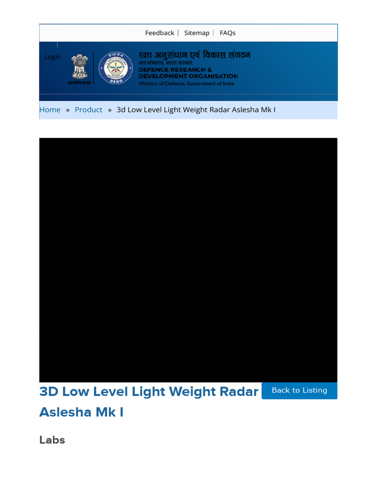3D Low Level Light Weight Radar Overview | PDF