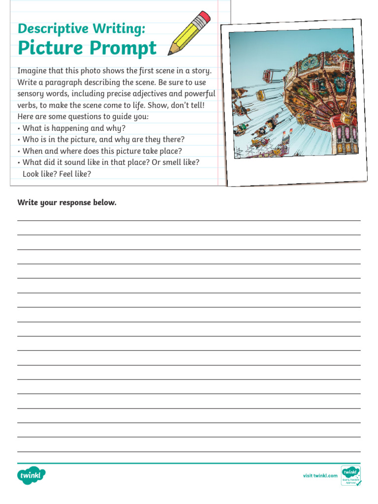Descriptive Writing Picture Prompt Swing Carousel | PDF