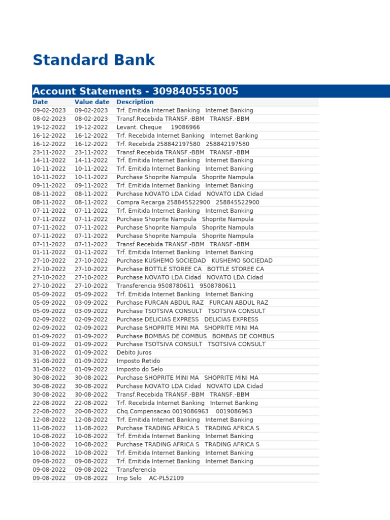 Account Statements - 3098405551005 | PDF | Online Banking | Banks & Banking