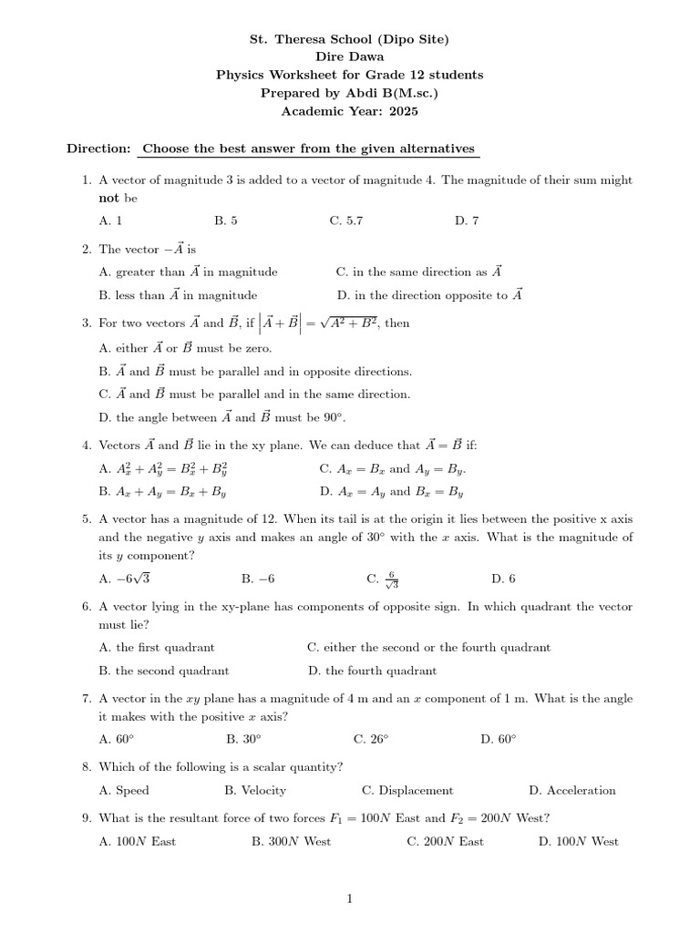 G9-12 Worksheet (1) - 250621 - 143403 | PDF | Acceleration | Electric ...