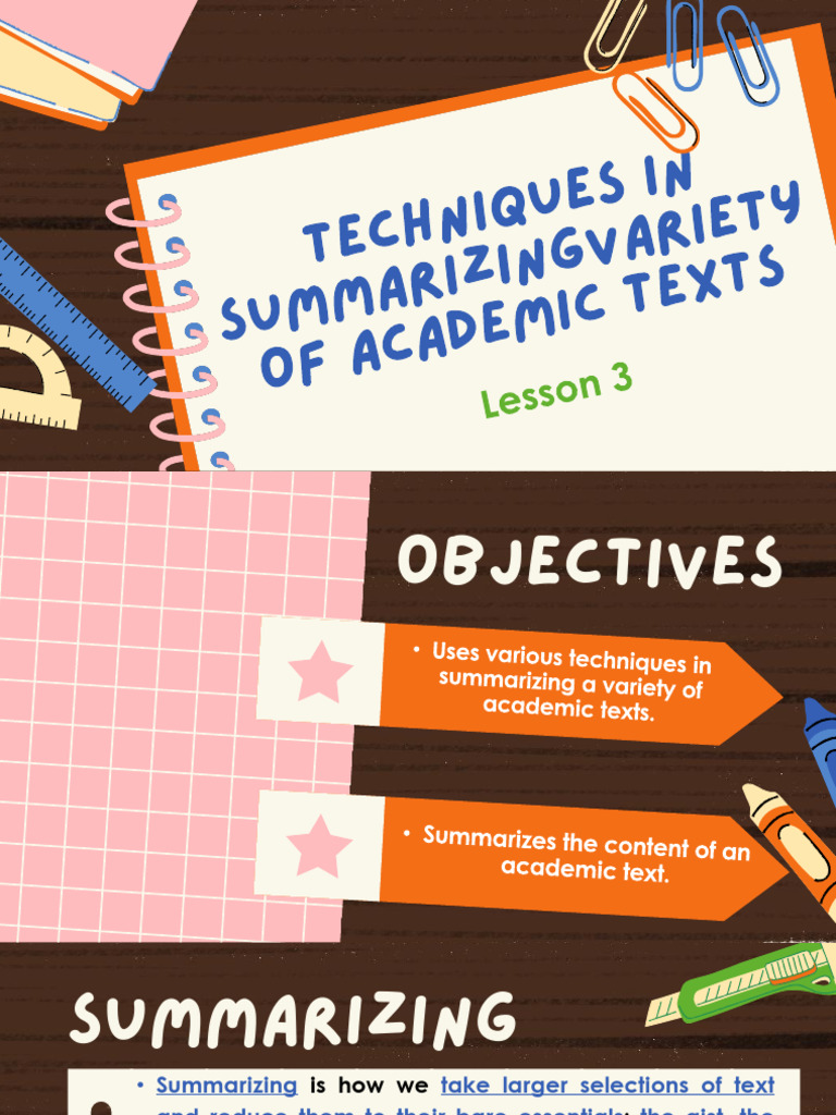 Eapp Lesson 3 Summarizing | PDF | Human Communication | Learning