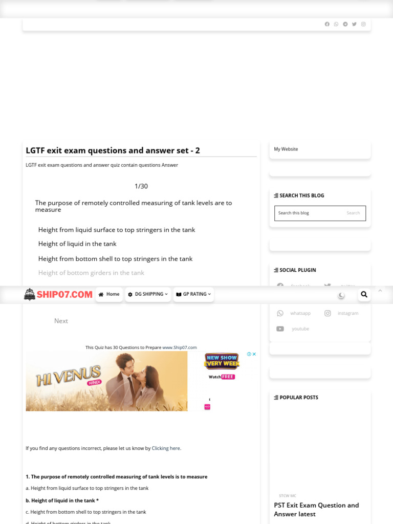 LGTF Exit Exam Questions and Answers | PDF | Gases | Transparent Materials