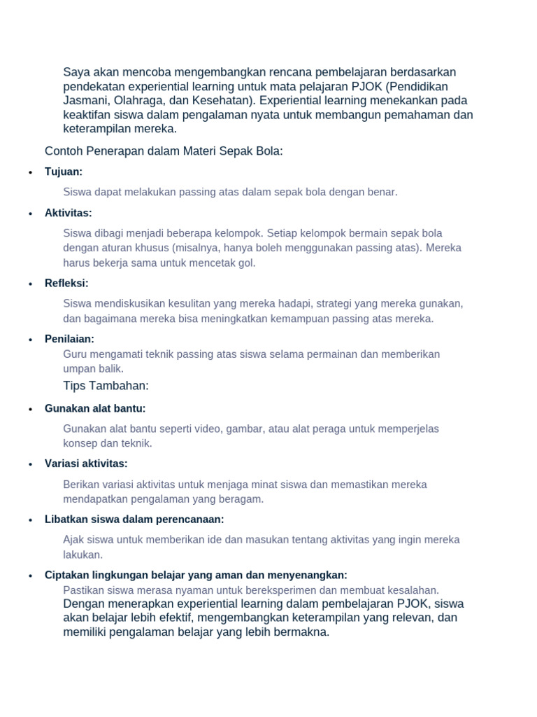 Saya Akan Mencoba Mengembangkan Rencana Pembelajaran Berdasarkan ...