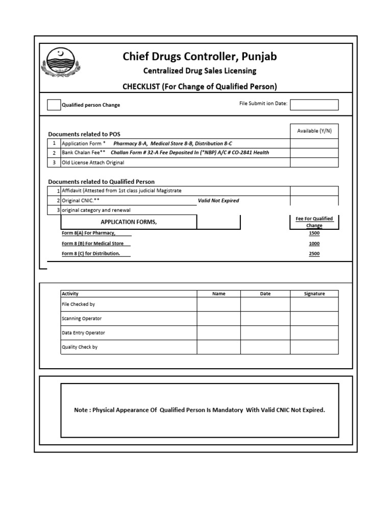 Qualified Person Change Checklist | PDF
