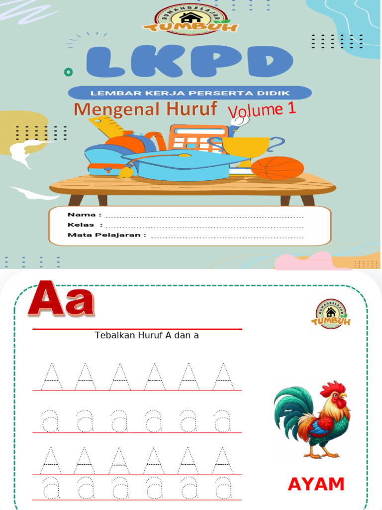 EDIT - 35 Lembar Worksheet Pengenalan Huruf Untuk Anak TK EDIT | PDF