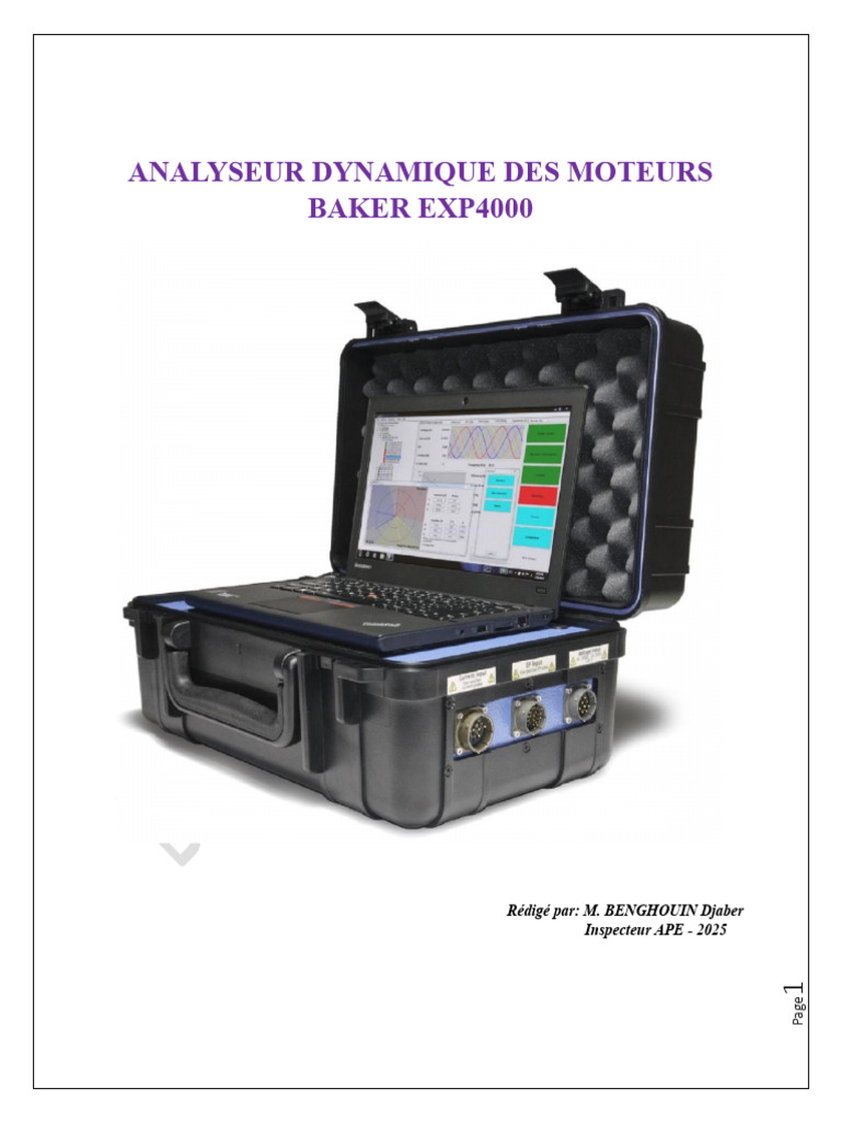 Baker EXP4000 Dynamic Motor Analyzer | PDF | Électrotechnique | Électricité