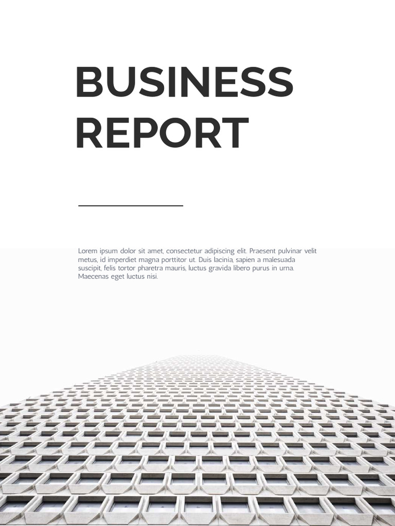 Black & White Business Report Template | PDF