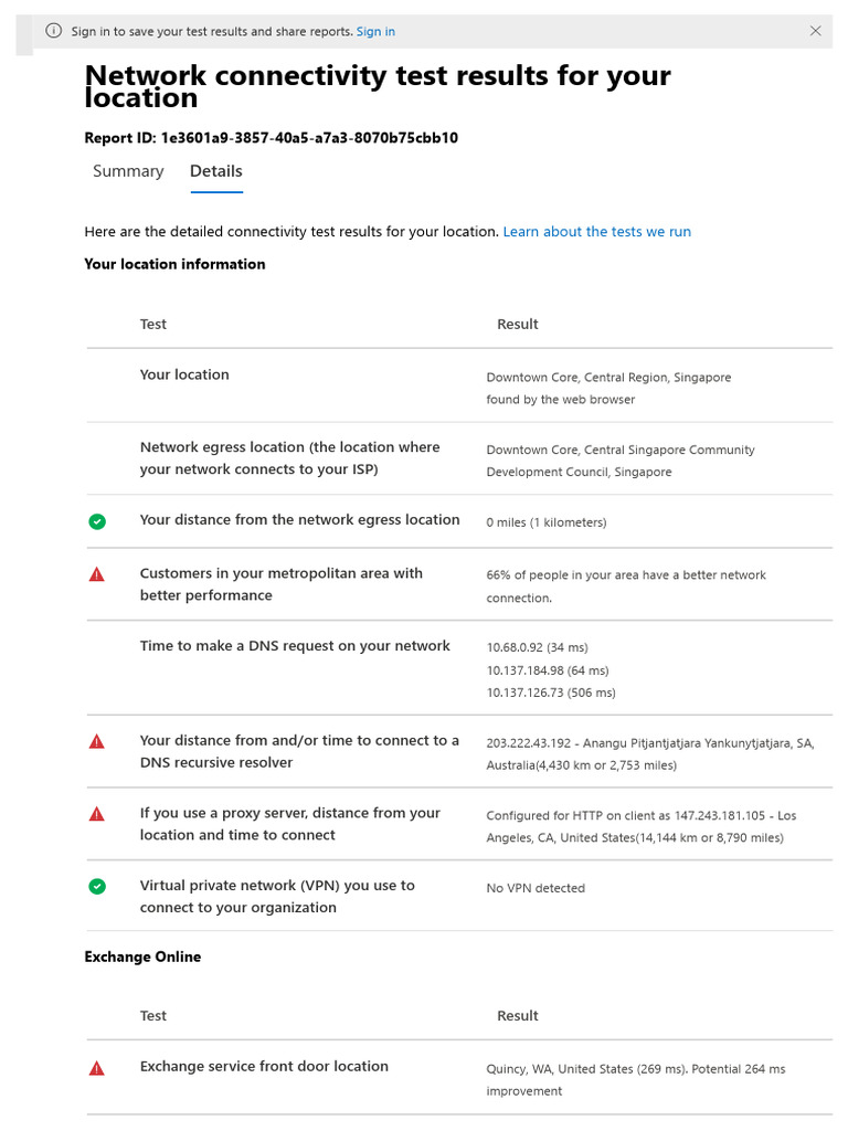Microsoft 365 Connectivity Test Results | PDF | Domain Name System ...