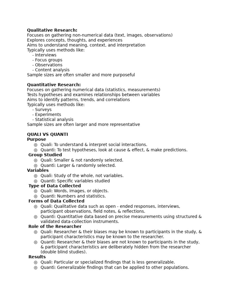 Qualitative vs Quantitative Research Explained | PDF | Statistics ...