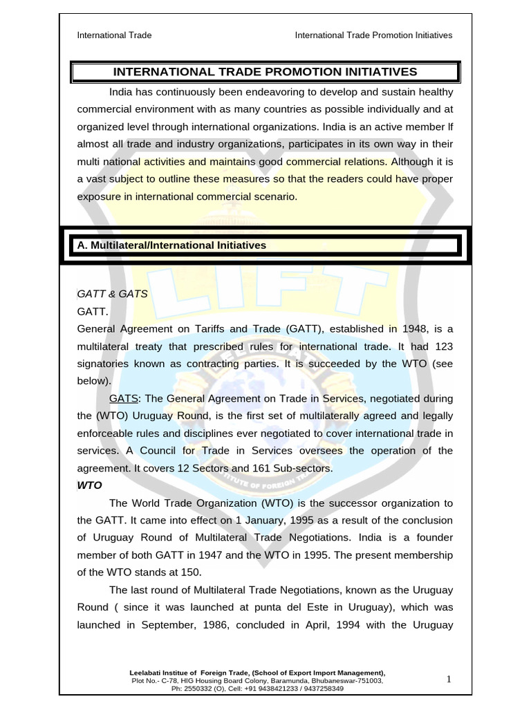 500.international Trade Promotion Initiatives Final | PDF | World Trade ...