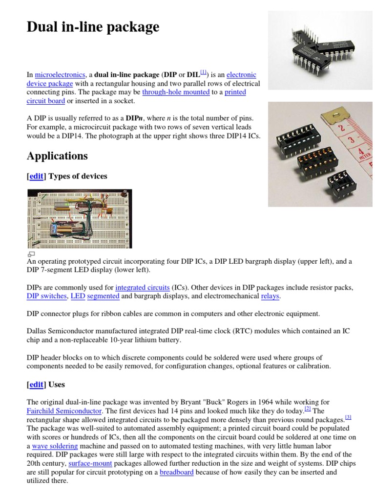Dual In-Line Package: Applications | PDF | Integrated Circuit | Computer Hardware