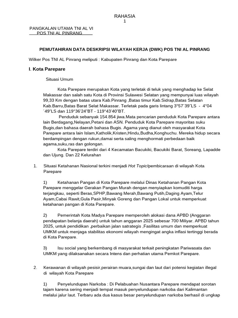 DWK Pos Tni Al Pinrang | PDF