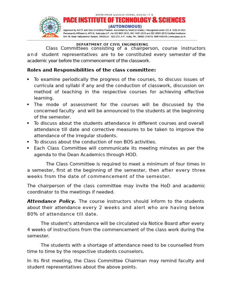 Class Committee Structure 2024-25 | PDF | Learning