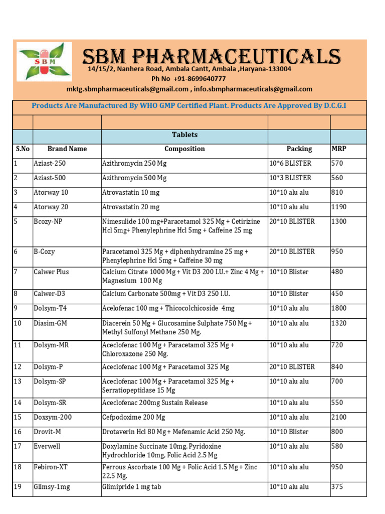 SBM Pharmaceuticals PCD Product Sheet | PDF | Magnesium | Omega 3 Fatty ...