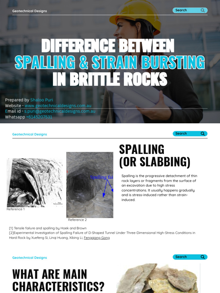 Difference Between Spalling and Strain Bursting - 1 | PDF | Stress ...