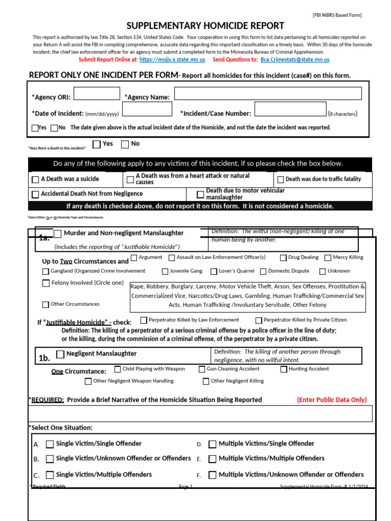 Police Report Template 20 | PDF | Homicide | Domestic Violence