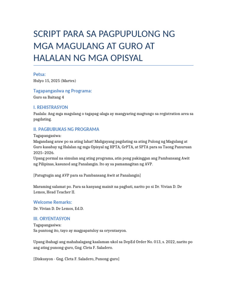 Script Halalan Filipino | PDF