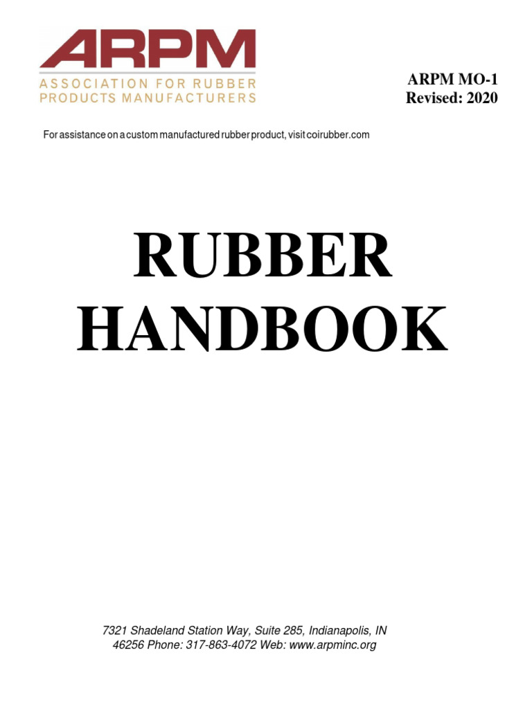 ARPM Rubber Handbook Overview | PDF | Engineering Tolerance | Extrusion
