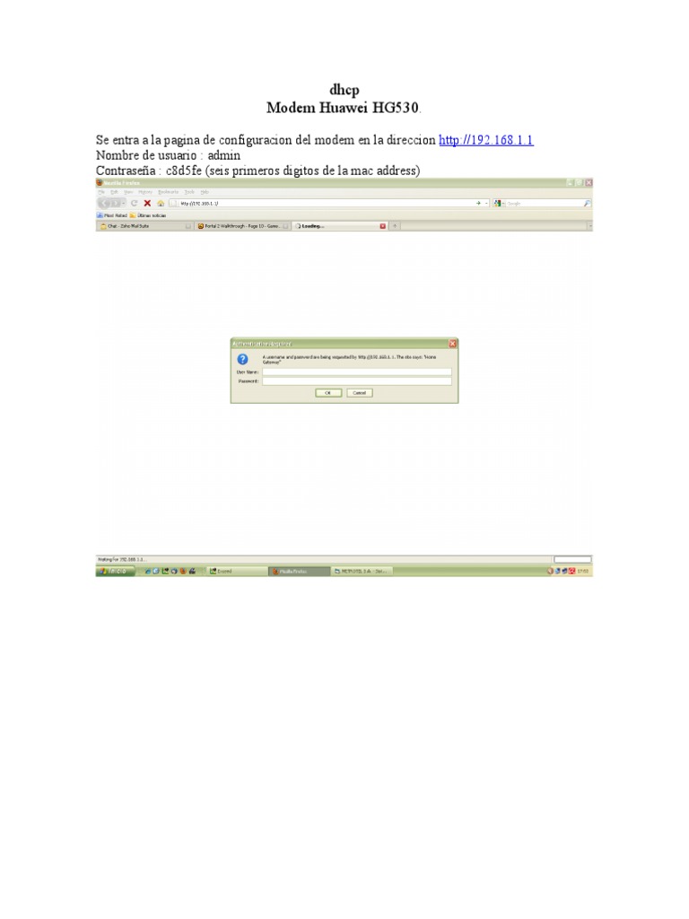Configuración DHCP Modem Huawei HG530 | PDF