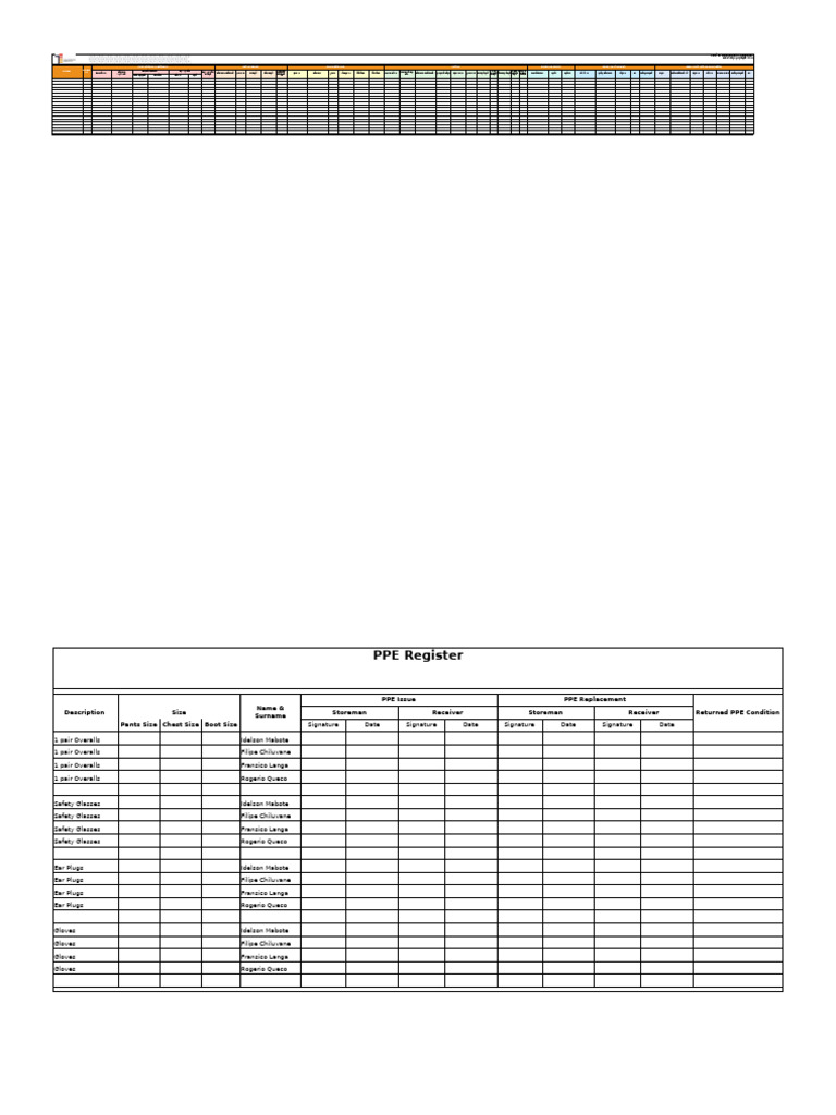 Tee Ims Me Reg 06 Ppe Register | PDF | Personal Protective Equipment ...