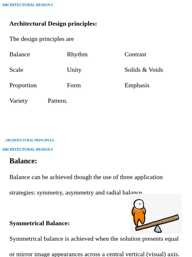 Key Architectural Design Principles | PDF | Symmetry | Rhythm