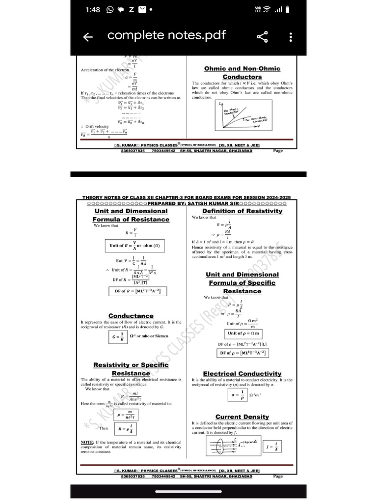 Class 12th Physics ch03 Notes | PDF