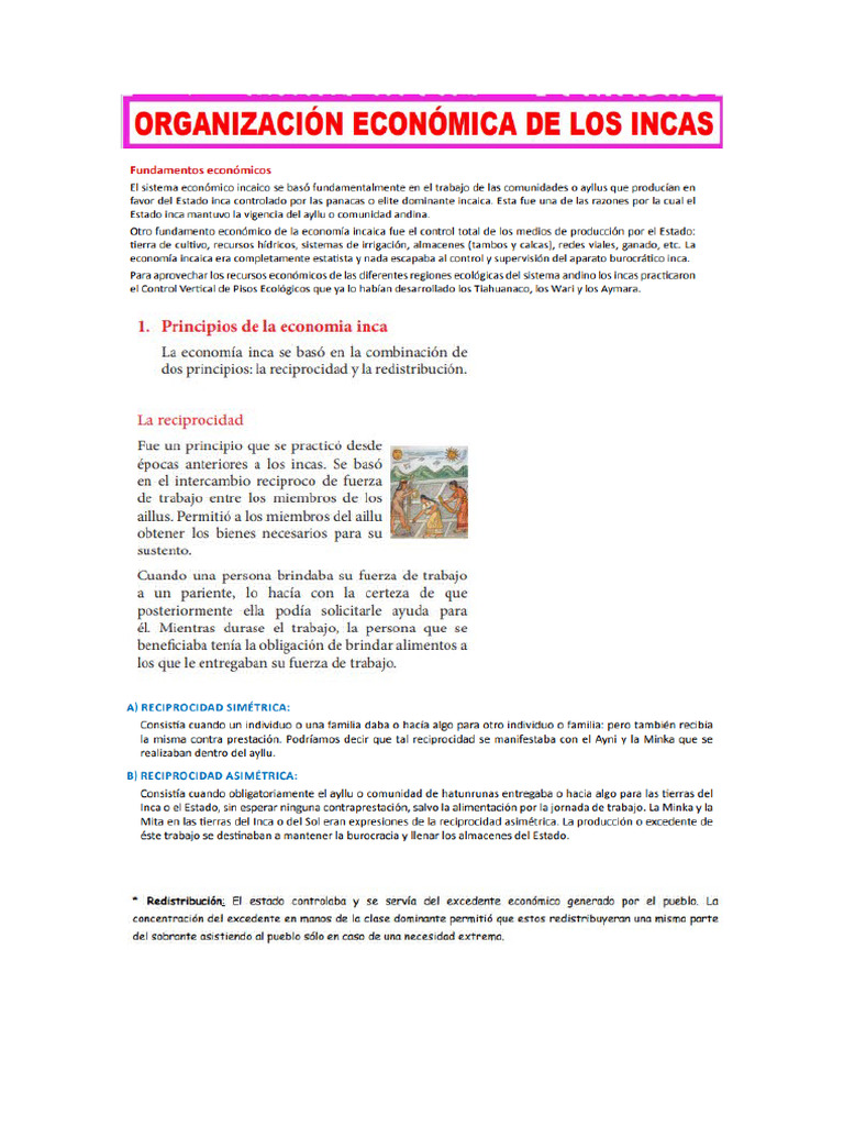 La Economia Incaica | PDF