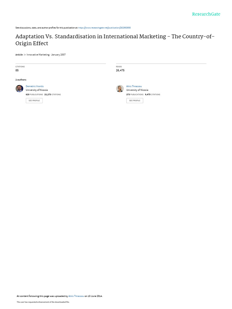 Adaptation vs. Standardisation in International Marketing - The Country ...