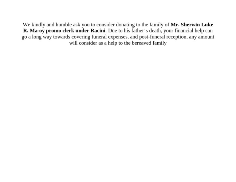 Funeral Donation Template | PDF