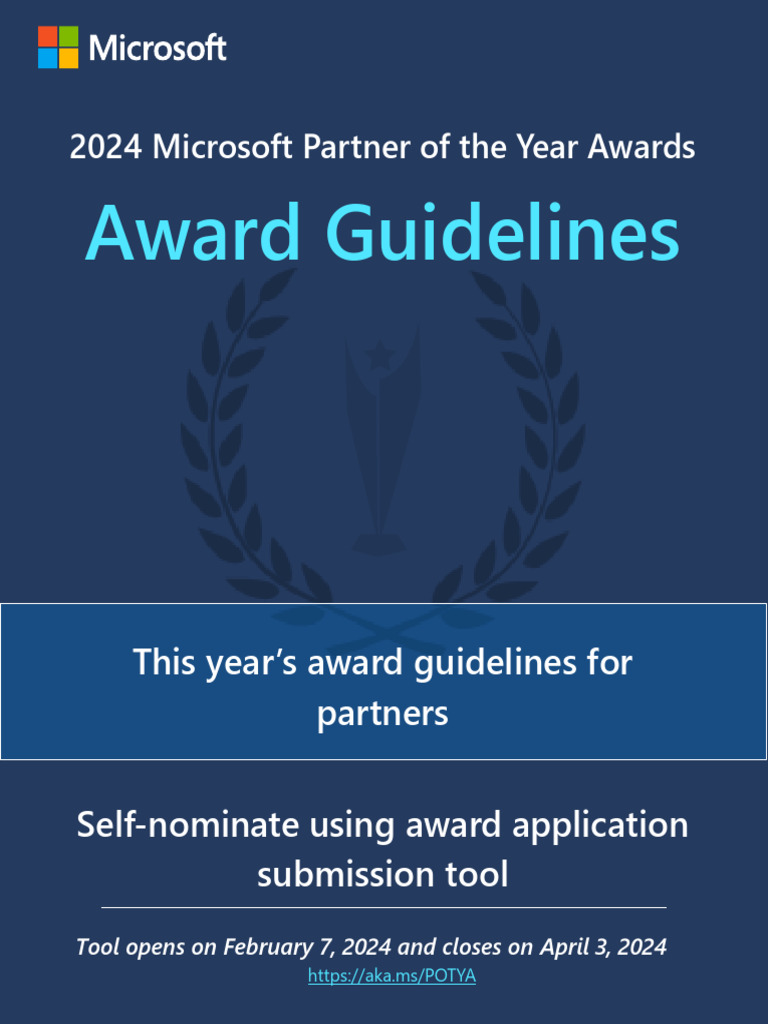 2024 Microsoft Partner of The Year Awards Guidelines | PDF | Microsoft ...