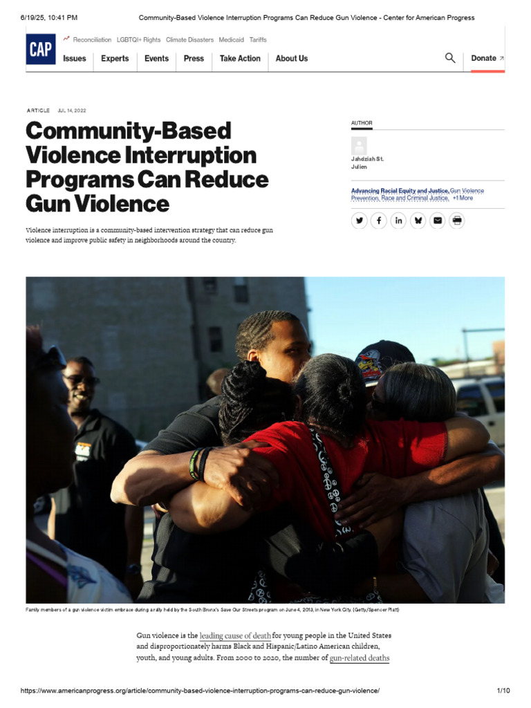 Community-Based Violence Interruption Programs Can Reduce Gun Violence ...