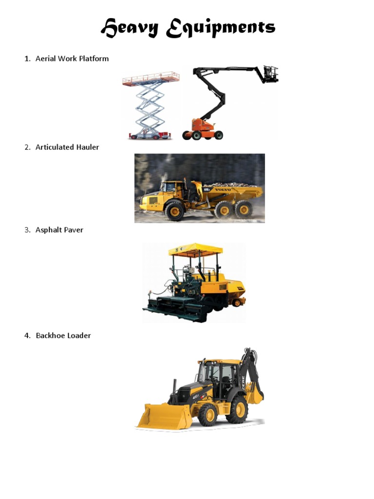 Types of Heavy Equipment Overview | PDF
