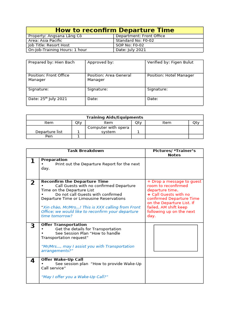 FO - 02 How To Reconfirm Departure Time | PDF