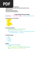 Basic Needs of Living Things Worksheet | PDF