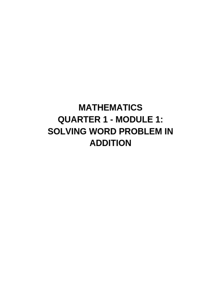 Mathematics Quarter 1 Module 1 1 1 | PDF | Teachers | Grape