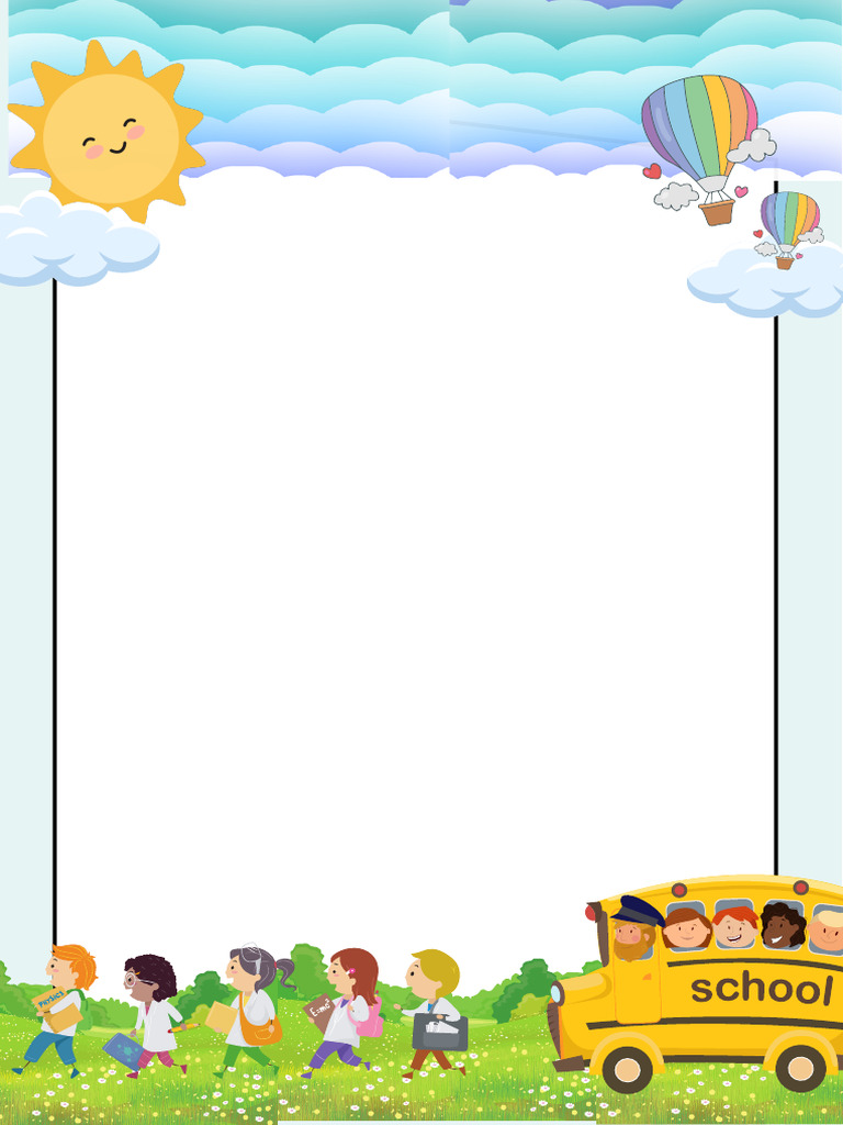 Colorful Happy Students Border Design | PDF