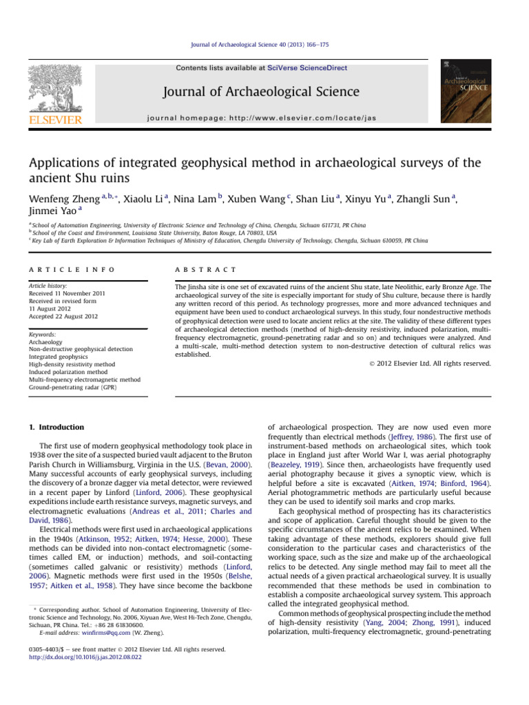 Applications of Integrated Geophysical Method in Archaeological Surveys ...