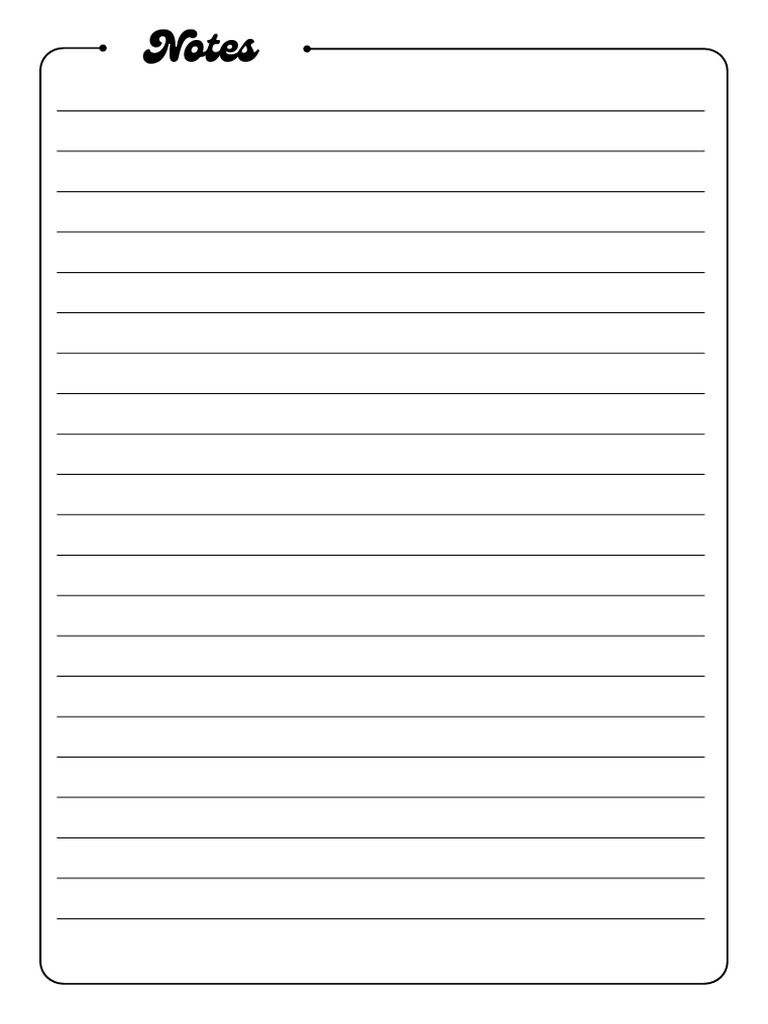 Black and White Blank Note Document | PDF