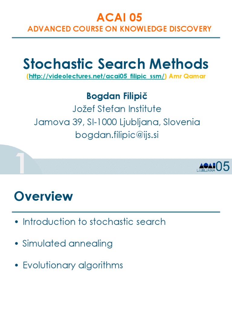 Stochastic Search Methods | PDF | Mathematical Optimization | Evolution Stochastic Search Methods | PDF | Mathematical Optimization | Evolution