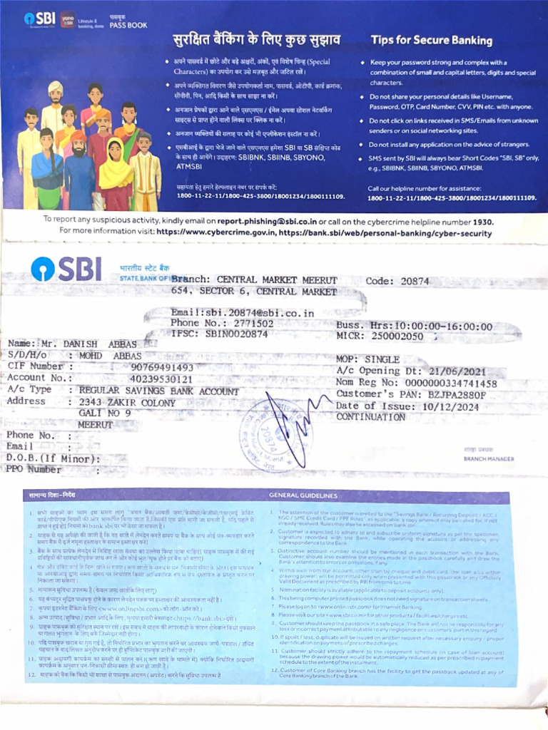 Abbas Bank Pasbook | PDF