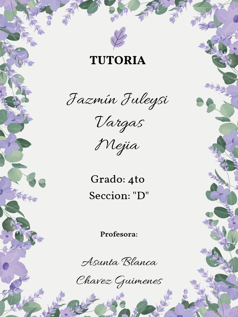 Documento A4 Portada Proyectos Flores Artístico Acuarelas Verde y ...