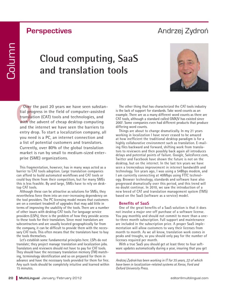Zydron Cloud Computing SaaS and Translation Tools | PDF | Software As A ...