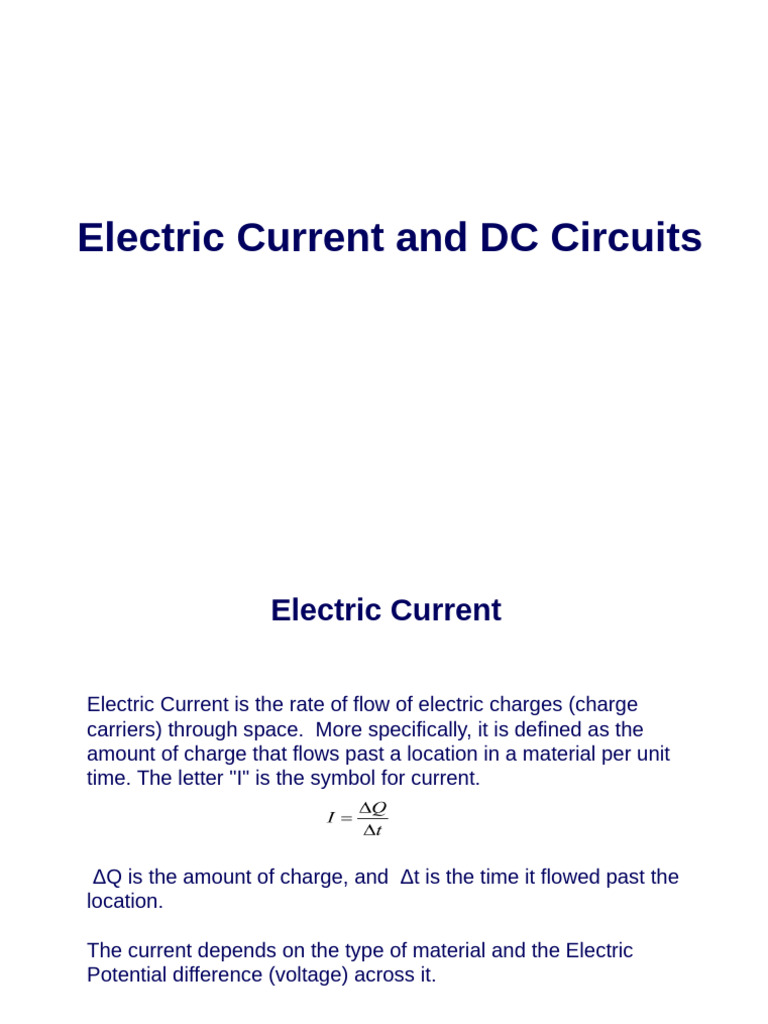 Electric Current & Circuits Presentation | PDF | Electric Power | Electric Current