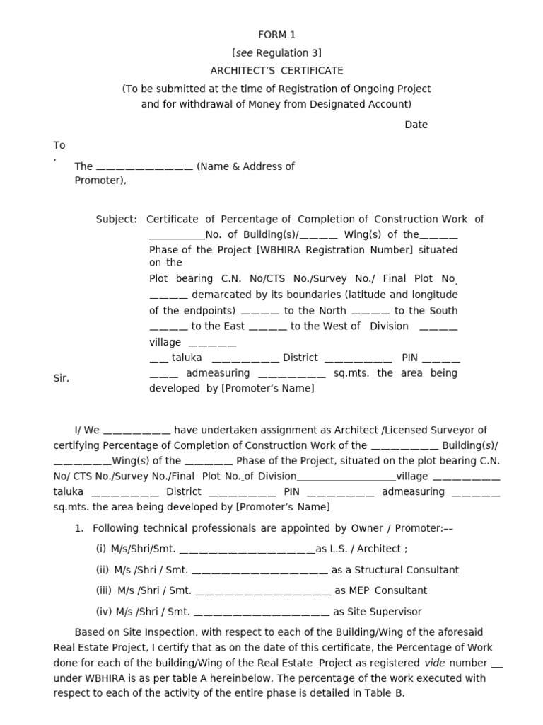 Architect's Certificate of Completion | PDF | Elevator | Water