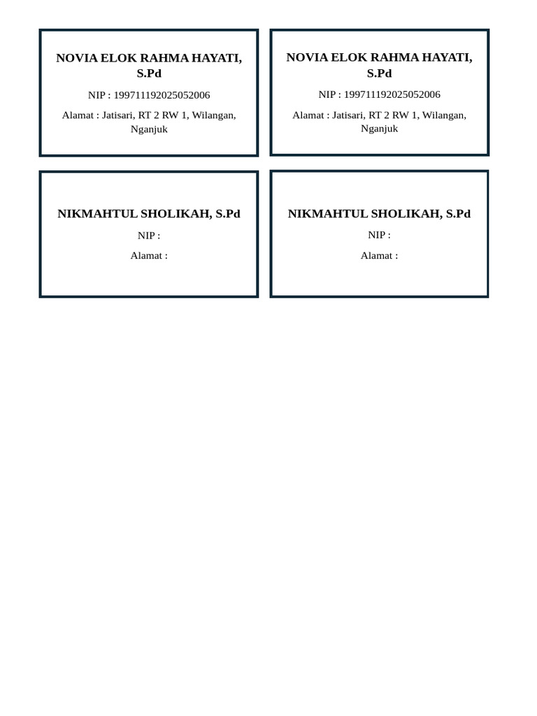Label Nama | PDF