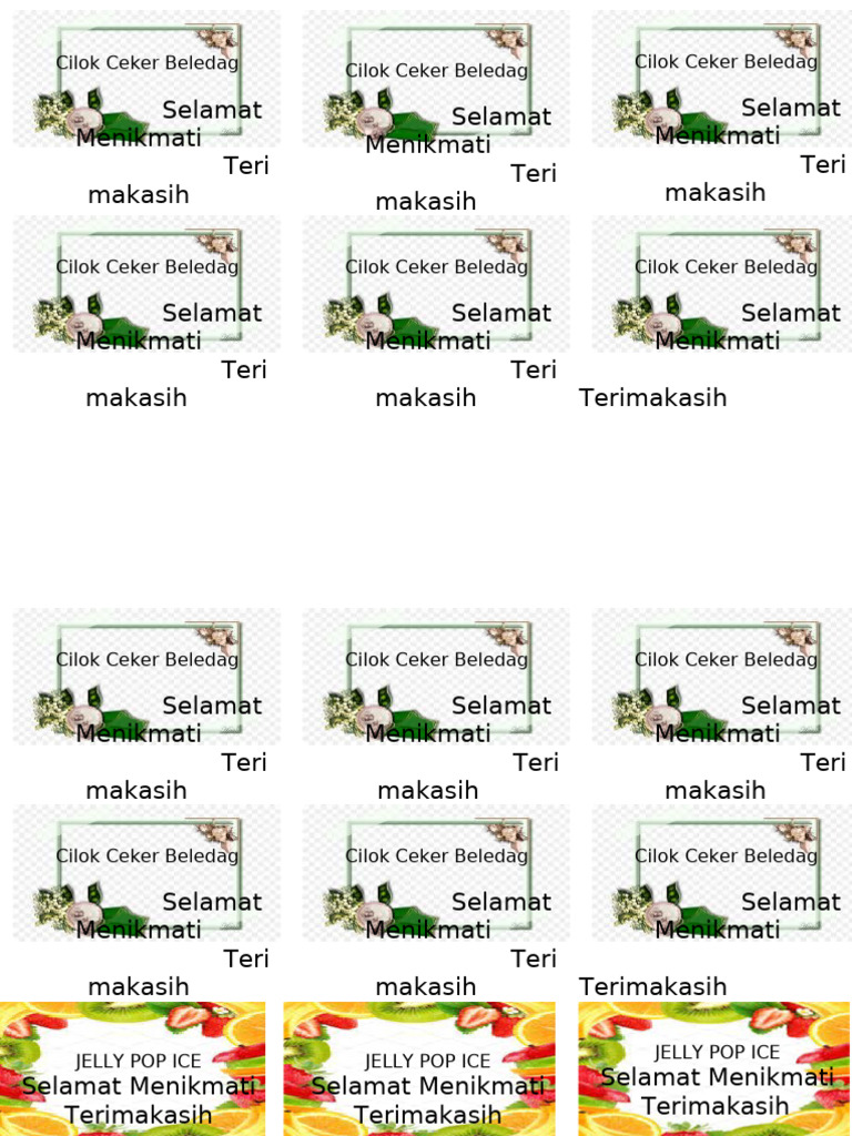 Stiker Cilok Ceker Beledag | PDF